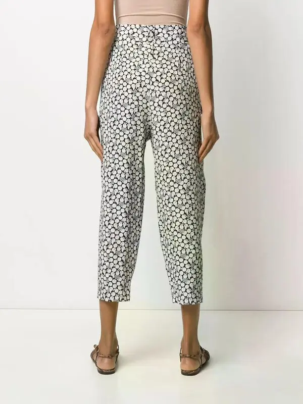 Stella McCartney Orange-print Cropped Trousers