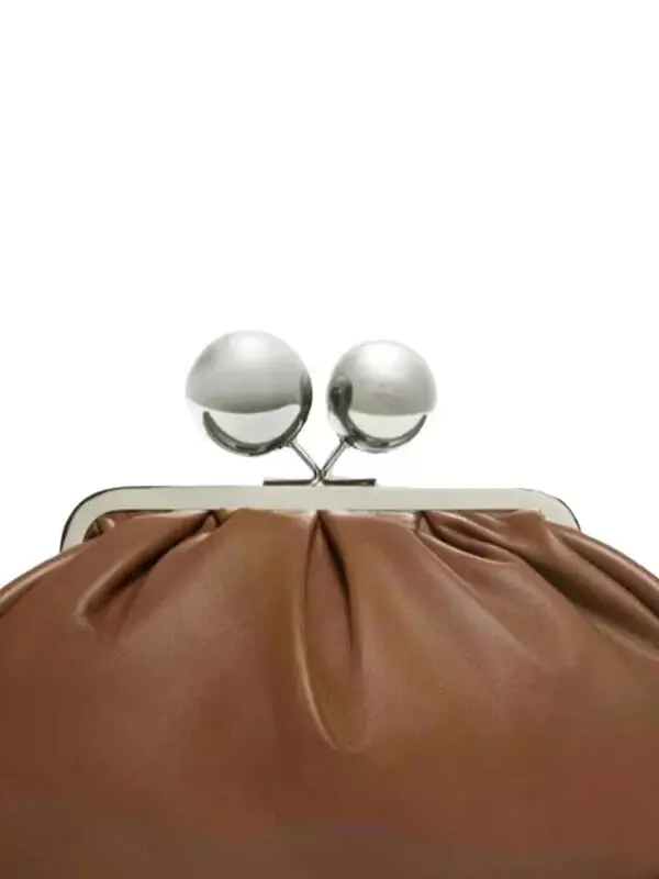 Max Mara Medium Pasticcino Sphere-clasp Leather Clutch Bag - Brown