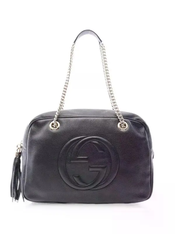Gucci 2010s Soho Interlocking G Shoulder Bag - Black