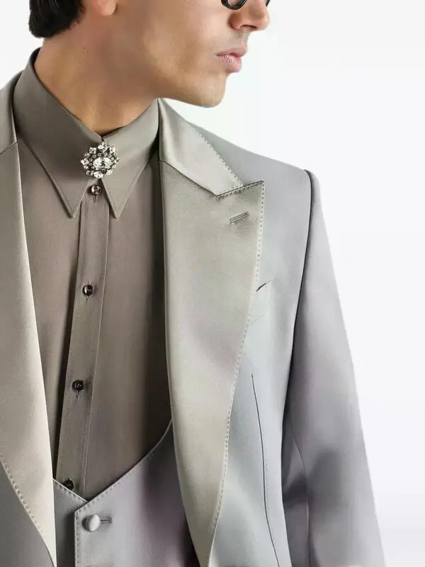Dolce & Gabbana Sicilia Light Single-breasted Micro-rib Tuxedo Jacket