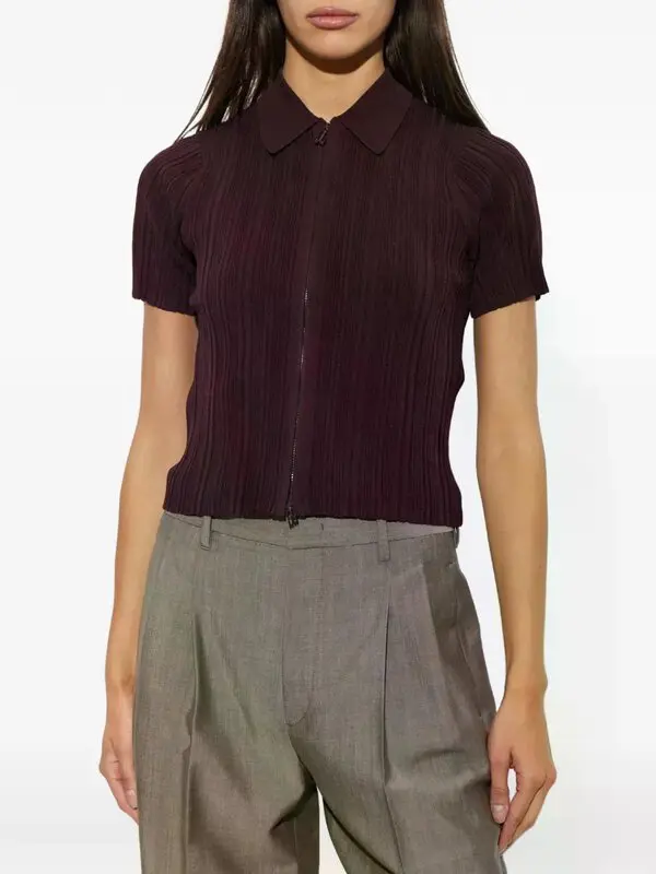 Victoria Beckham Ribbed Short-sleeve Cardigan