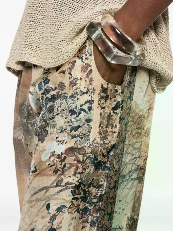 PIERRE-LOUIS MASCIA Aloe Landscape-print Drawstring Trousers