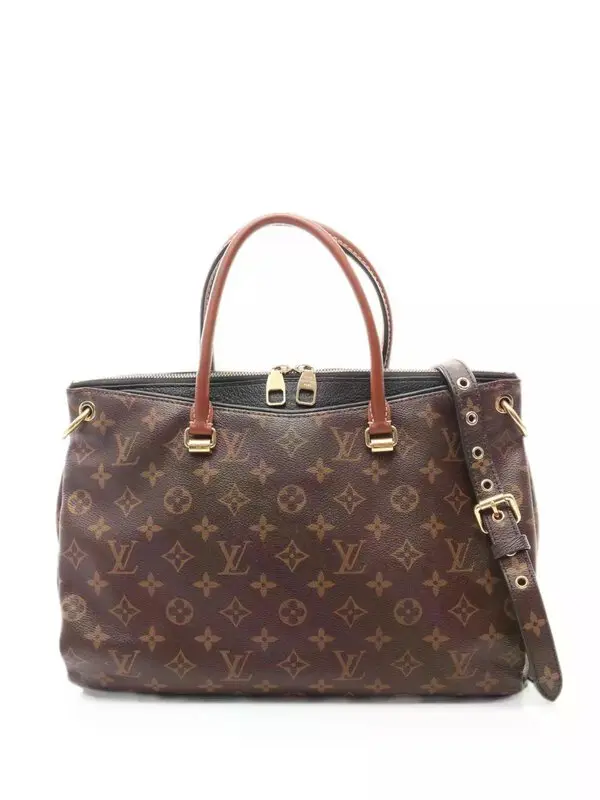 LOUIS VUITTON 2015 Pallas Monogram Tote Bag - Brown