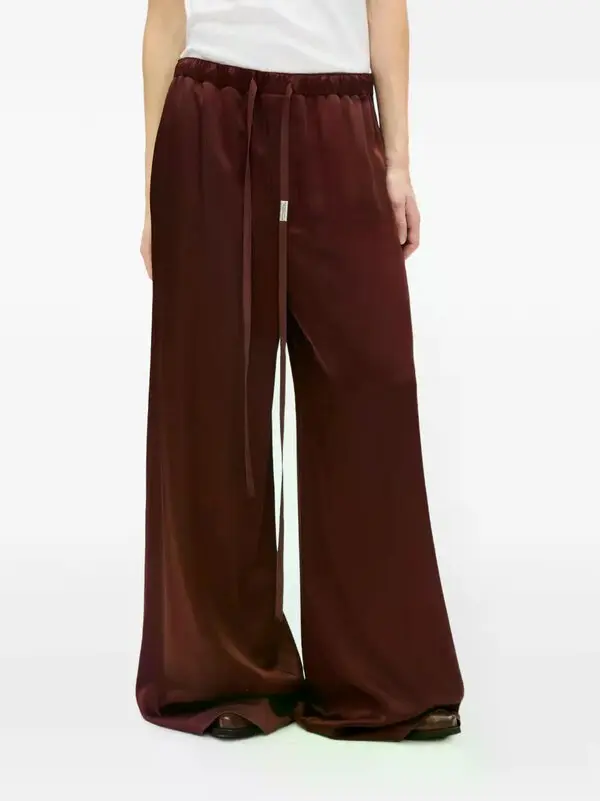 ANN DEMEULEMEESTER Nevi Satin Drawstring Trousers - Red