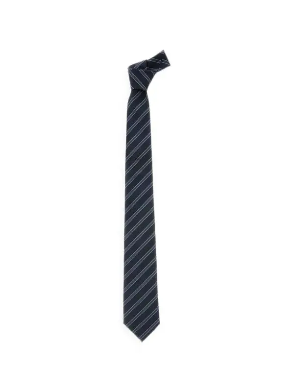 Emporio Armani Diagonal-stripe Pointed Tie - Blue