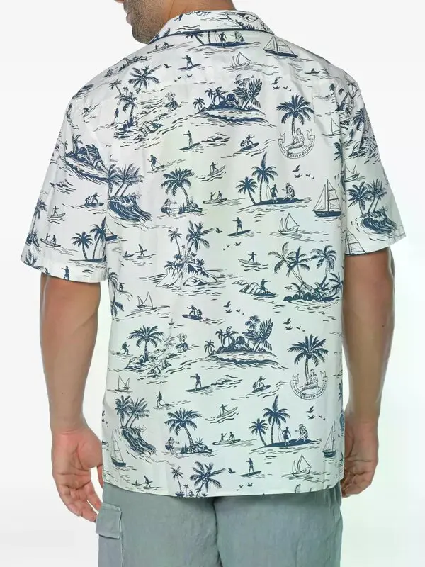 MC2 SAINT BARTH Kalea Piping Detail Surfer-print Shirt