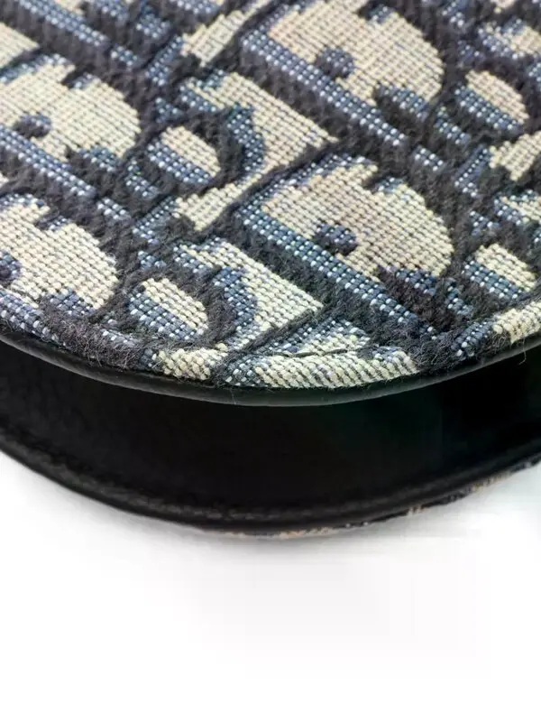 Dior 2010s Saddle Oblique Monogram Crossbody Bag - Blue
