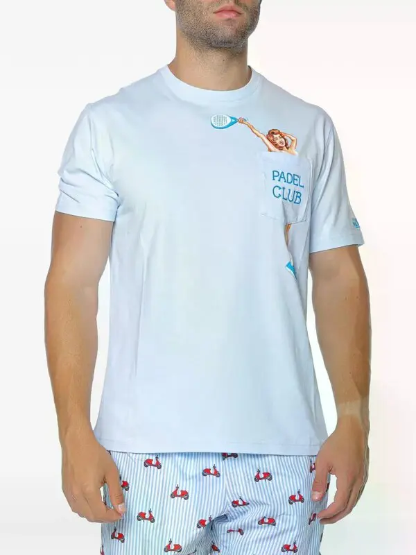 MC2 SAINT BARTH Austin Graphic-print Chest-pocket T-shirt - Blue