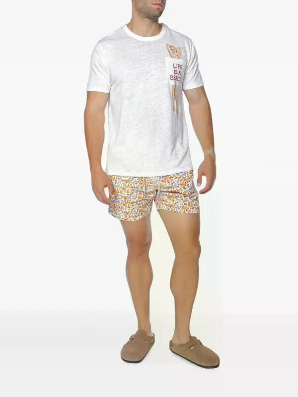 MC2 SAINT BARTH Ecstasea Graphic-print Pocket T-shirt - White