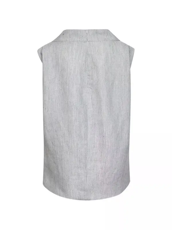 BATAKOVIC Herringbone-pattern Sleeveless Top - Grey