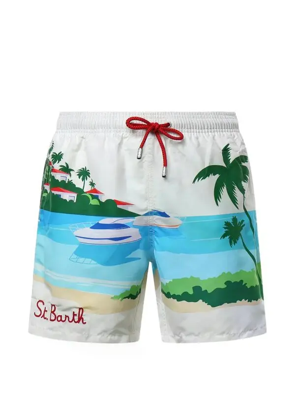 MC2 SAINT BARTH Drawstring Swim Shorts - White