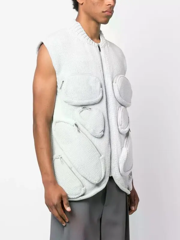 Off-White Multiple-pocket Knit Gilet