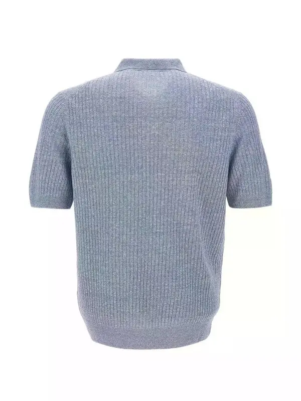 GRAN SASSO Ribbed-knit Polo Shirt