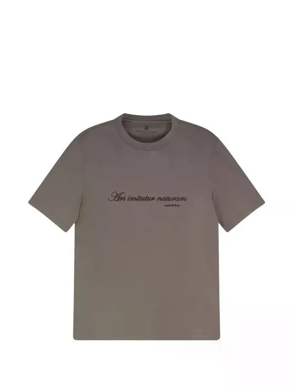 Brunello Cucinelli Slogan-print T-shirt - Grey