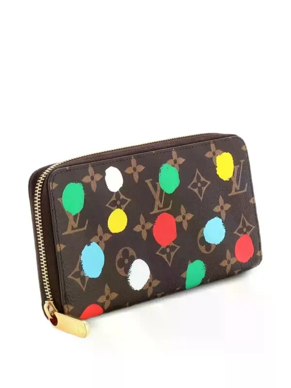 LOUIS VUITTON Zippy Wallet Yayoi Kusama Painted Dots Monogram Canvas Small Wallets