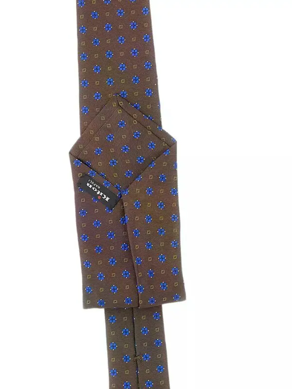 Kiton Floral-pattern Seven-fold Tie - Brown