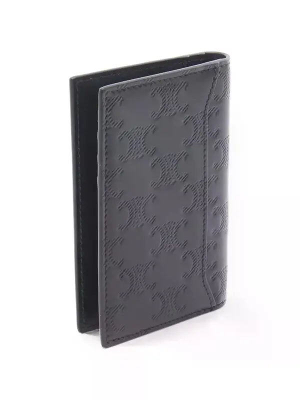 Celine 2020s Triomphe Embossed Card Case - Black