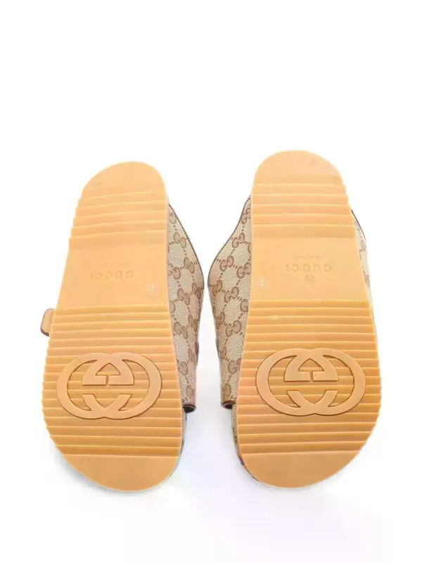 Gucci 2010s Gg Canvas Buckle Slide Sandals - Neutrals