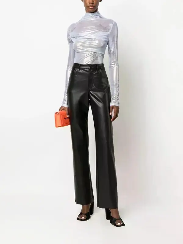 Off-White Twist-effect Shiny Top