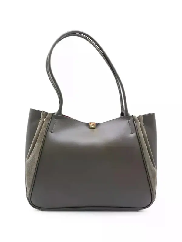 COCCINELLE Pansy Leather Suede-panel Tote Bag - Grey