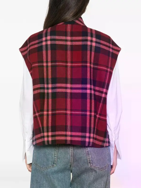 ALICIA AUDREY Regine Check Sleeveless Reversible Gilet