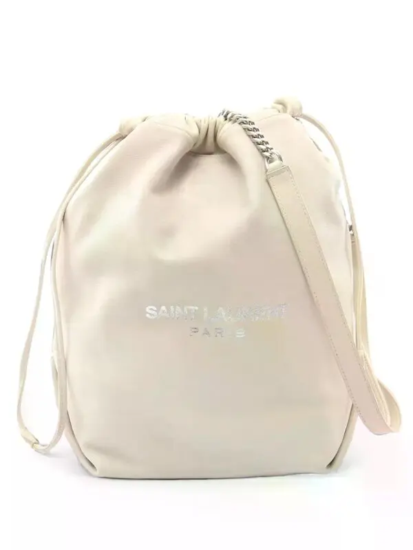 Saint Laurent 2000s Teddy Leather Bucket Bag - Neutrals