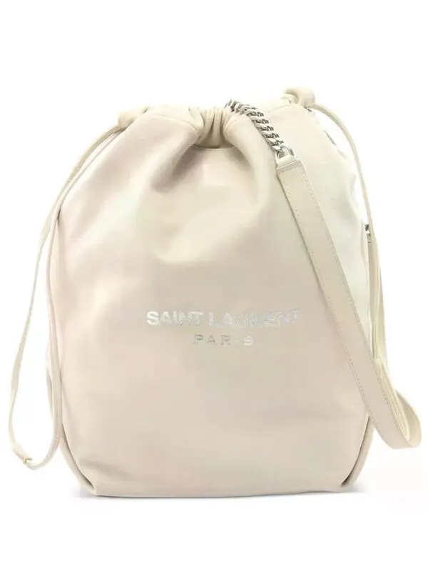 Saint Laurent 2000s Teddy Leather Bucket Bag - Neutrals