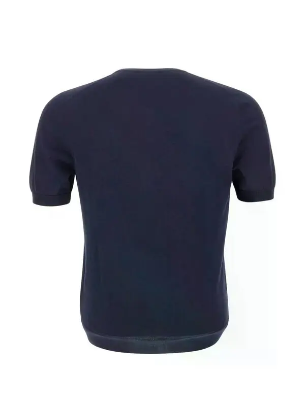 GRAN SASSO Shortsleeve Ribbed-trim T-shirt - Blue