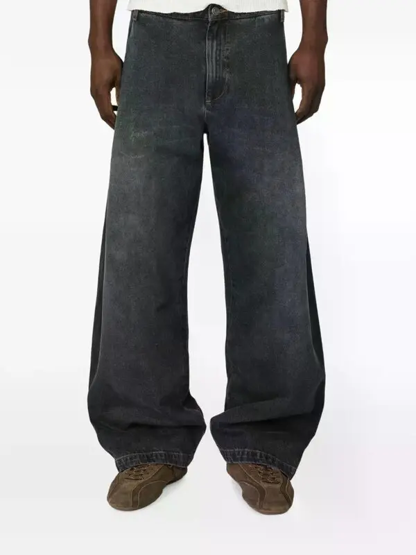 SEVENTH Side-pleat Wide-leg Jeans - Black