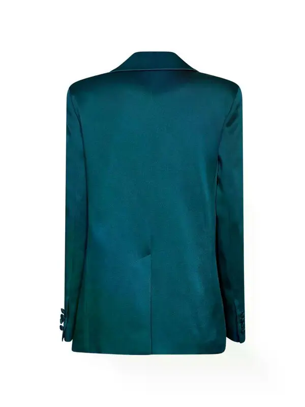 Max Mara Double-breasted Satin Blazer - Green