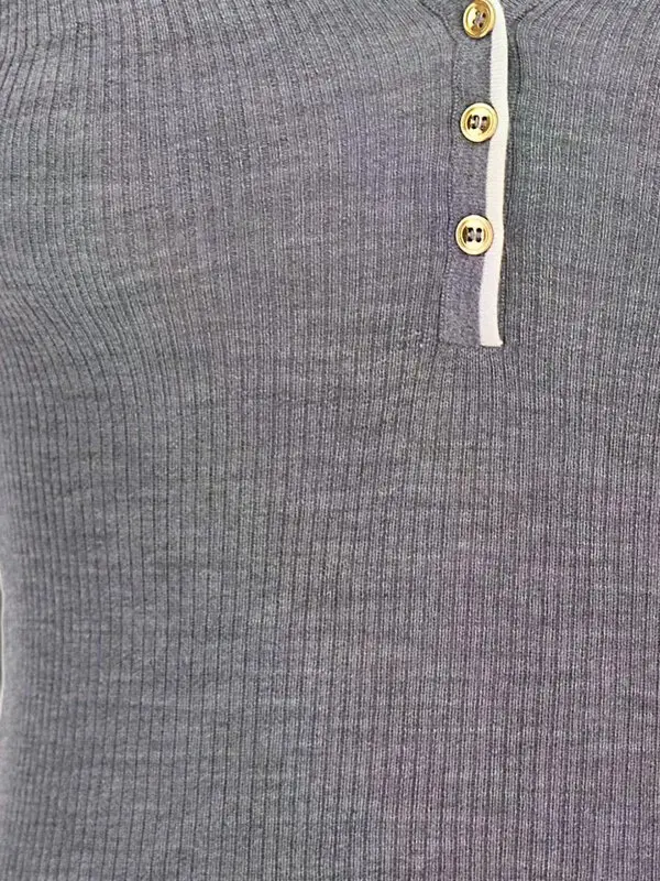Elisabetta Franchi Ribbed-knit Logo-embroidered Polo Shirt