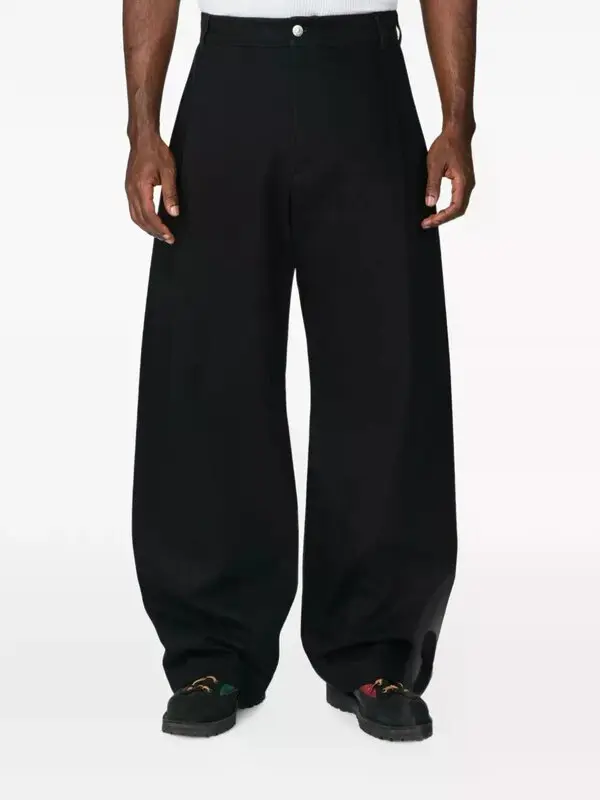 SEVENTH Pleated Wide-leg Jeans - Black