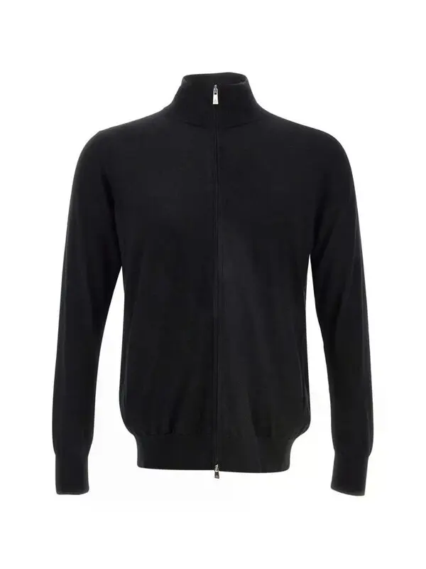 DELLA CIANA Zip-up Knitted Cardigan - Black