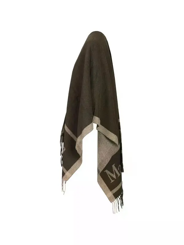 Max Mara Logo-jacquard Fringed-hem Poncho