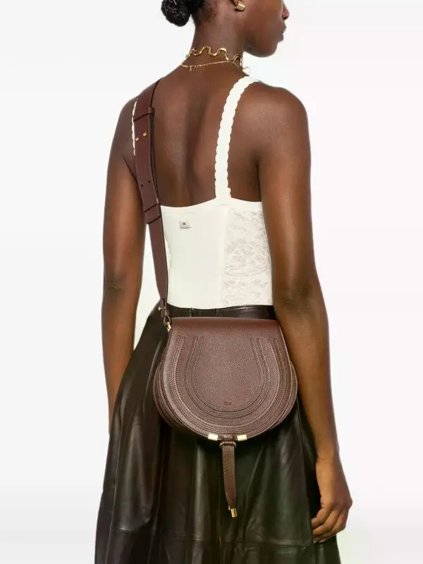 Chloé Marcie Grained-leather Shoulder Bag - Brown