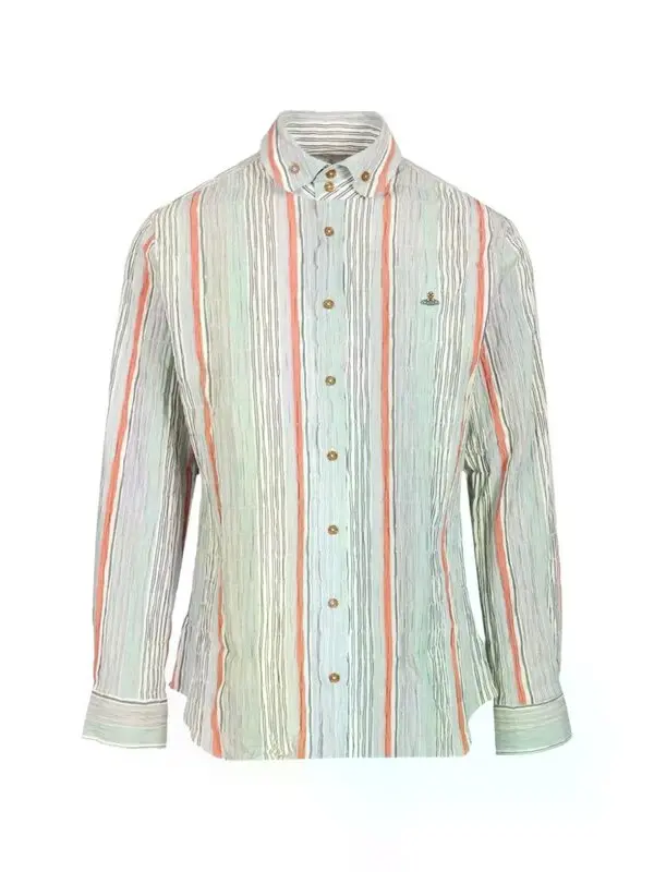 VIVIENNE WESTWOOD Krall Smocked Striped Shirt - White