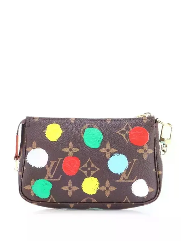 LOUIS VUITTON Pochette Accessoires Yayoi Kusama Painted Dots Monogram Canvas Mini Clutch Bag - Multicolour