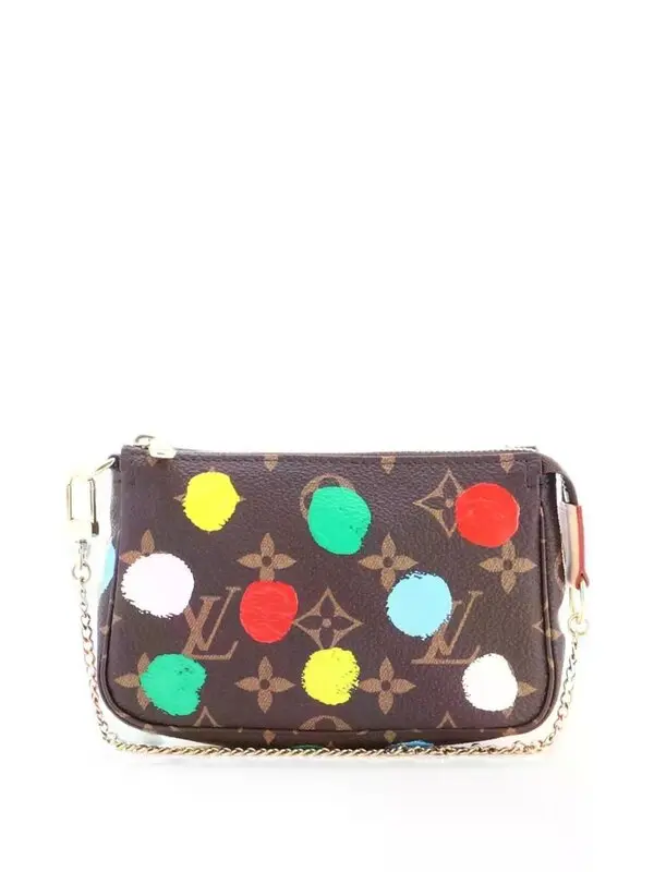 LOUIS VUITTON Pochette Accessoires Yayoi Kusama Painted Dots Monogram Canvas Mini Clutch Bag - Multicolour