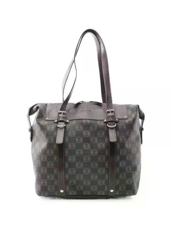 Loewe 2000s Anagram Tote Bag - Brown