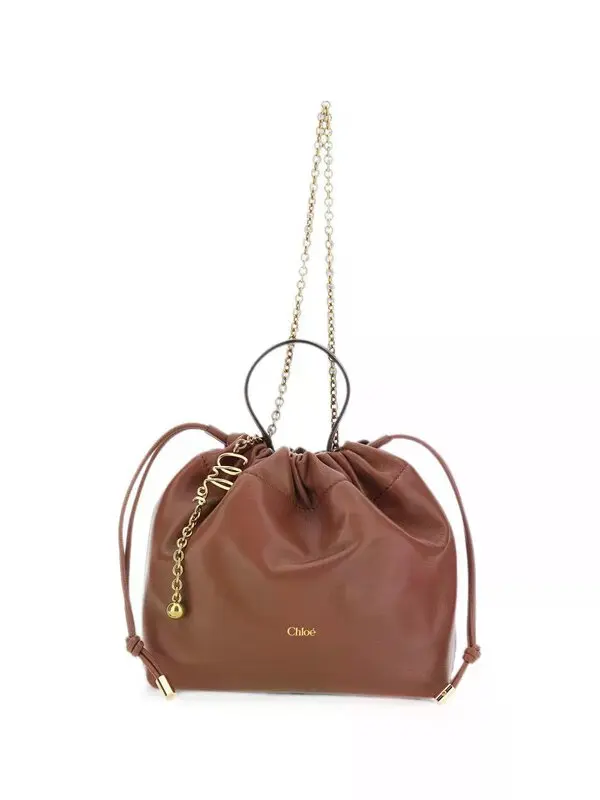 Chloé Small Drawstring Leather Shoulder Bag - Brown