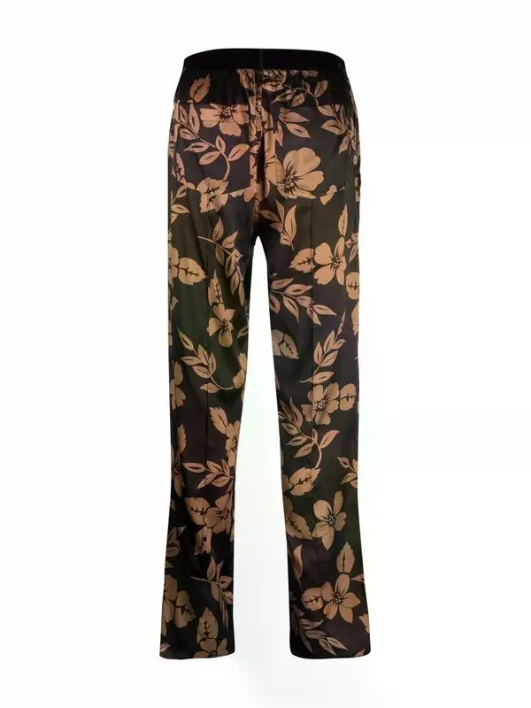 TOM FORD Floral-print Logo Lounge Pants - Brown