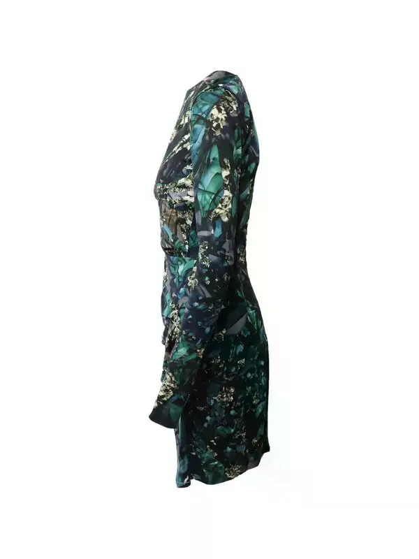 PETER PILOTTO Geometric-print Ruched Dress - Black