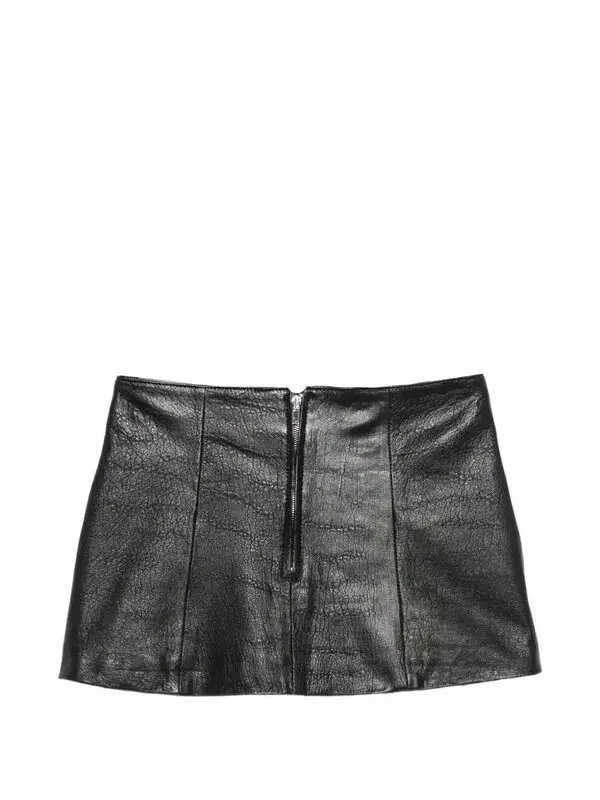 MANOKHI Crinkled-finish Leather Mini Skirt