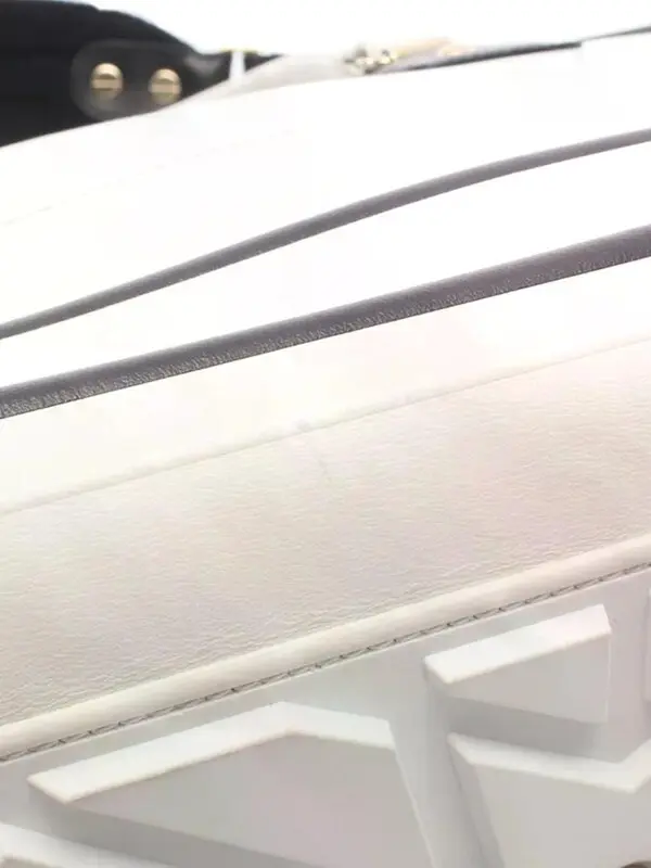 Dior 2022 Medium Leather Vibe Bowling Bag Satchel - White