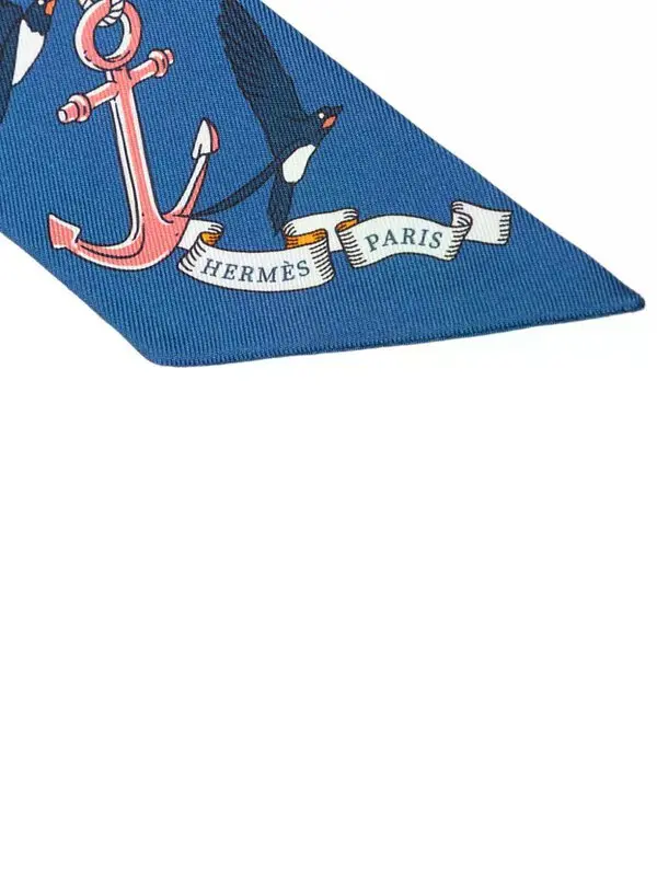 Hermès 2021-2026 Sur Mon Nuage Silk Twilly Scarf Scarves - Blue