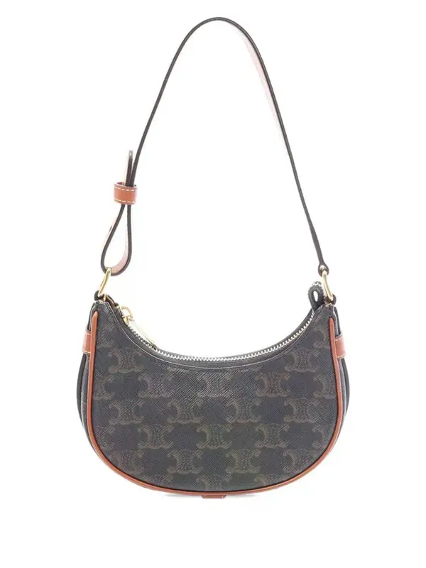 Celine 2000-2026 Mini Triomphe Coated Canvas Ava Shoulder Bag - Brown