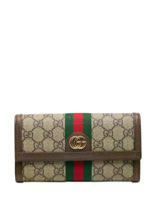 Gucci 2016-2026 Gg Supreme Web Ophidia Continental Wallet Long Wallets - Neutrals
