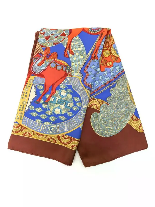 Hermès 2000-2026 Art Des Steppes Silk Scarf 90 Scarves - Brown