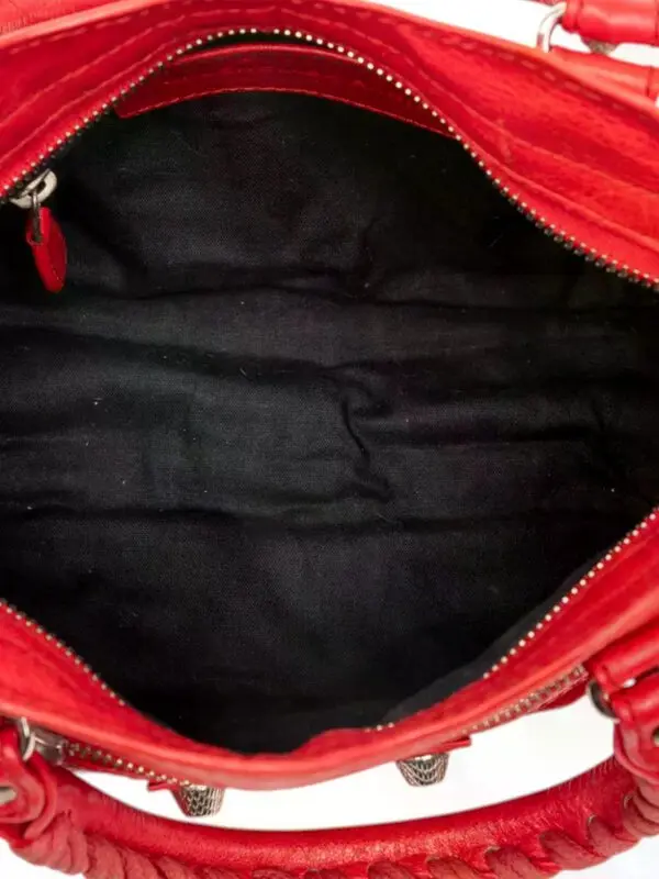 Balenciaga Mini Lambskin Motocross Satchel - Red