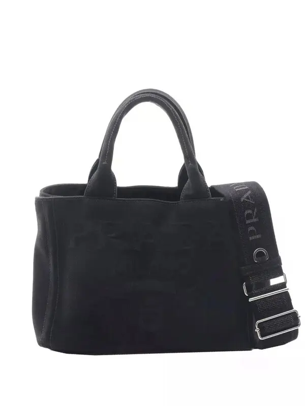 Prada 2000-2010 Small Canvas Canapa Logo Satchel - Black
